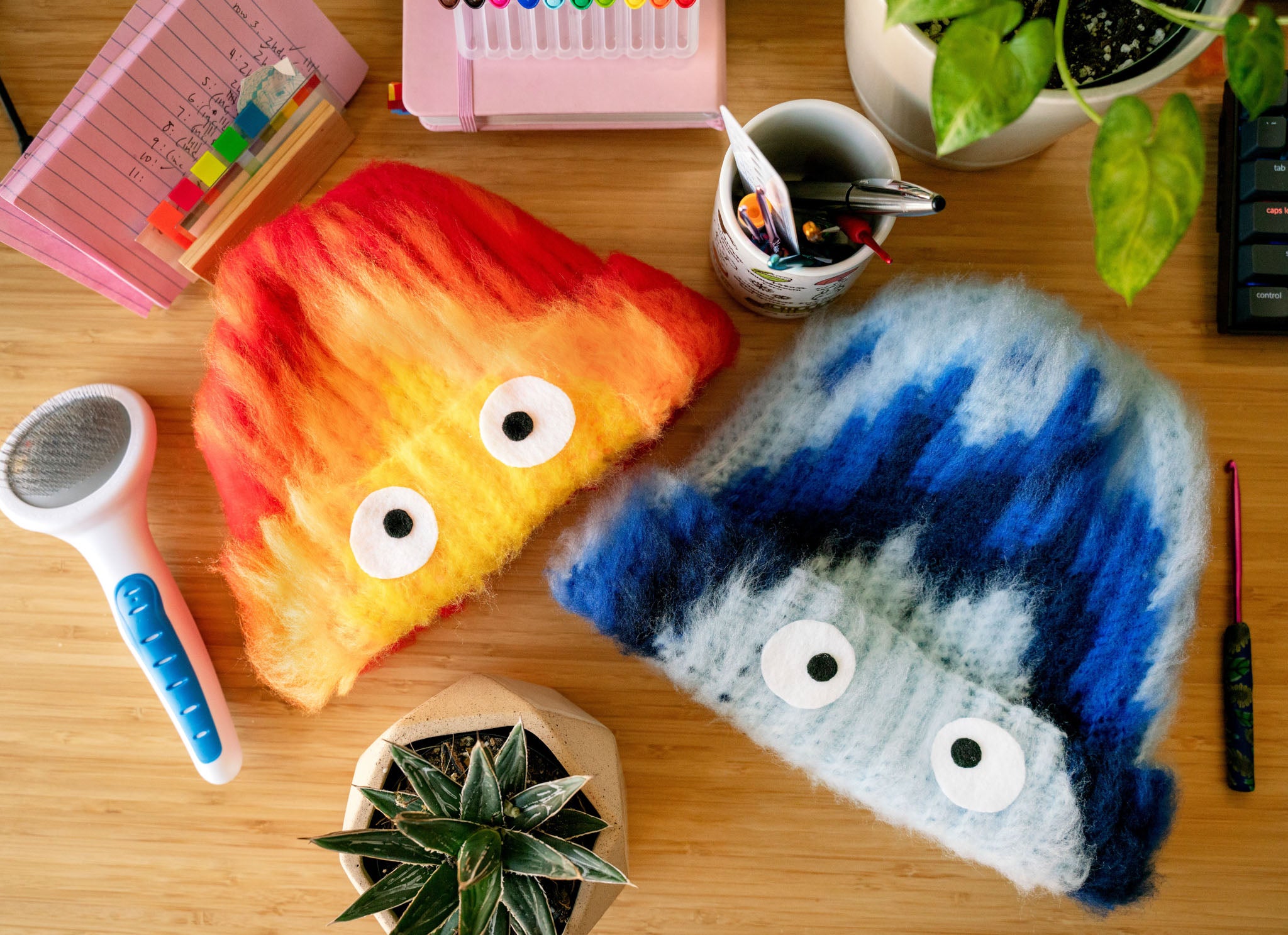 Calcifer Beanie Crochet Pattern - Realistic Fire Flame Hat Anime Fan ...